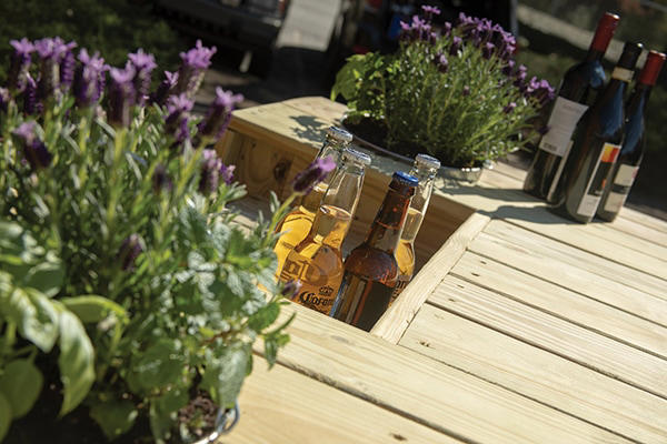 Build a planter bar from treated wood