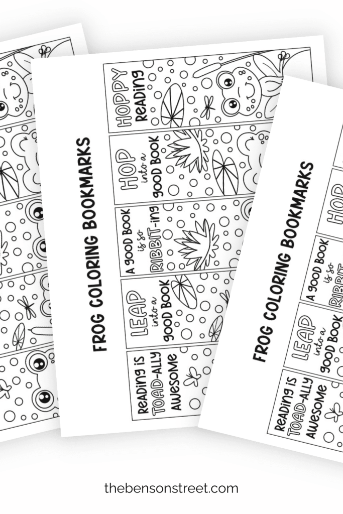 Free Printable Frog Coloring Bookmarks: 5 Designs