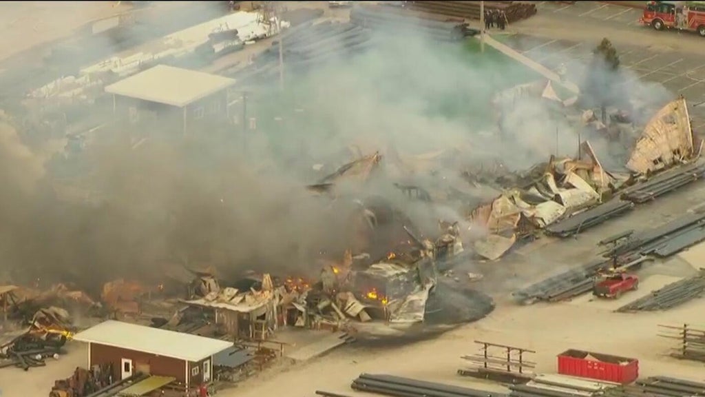 Firefighter burned battling 3-alarm industrial fire in Joliet, Illinois ...