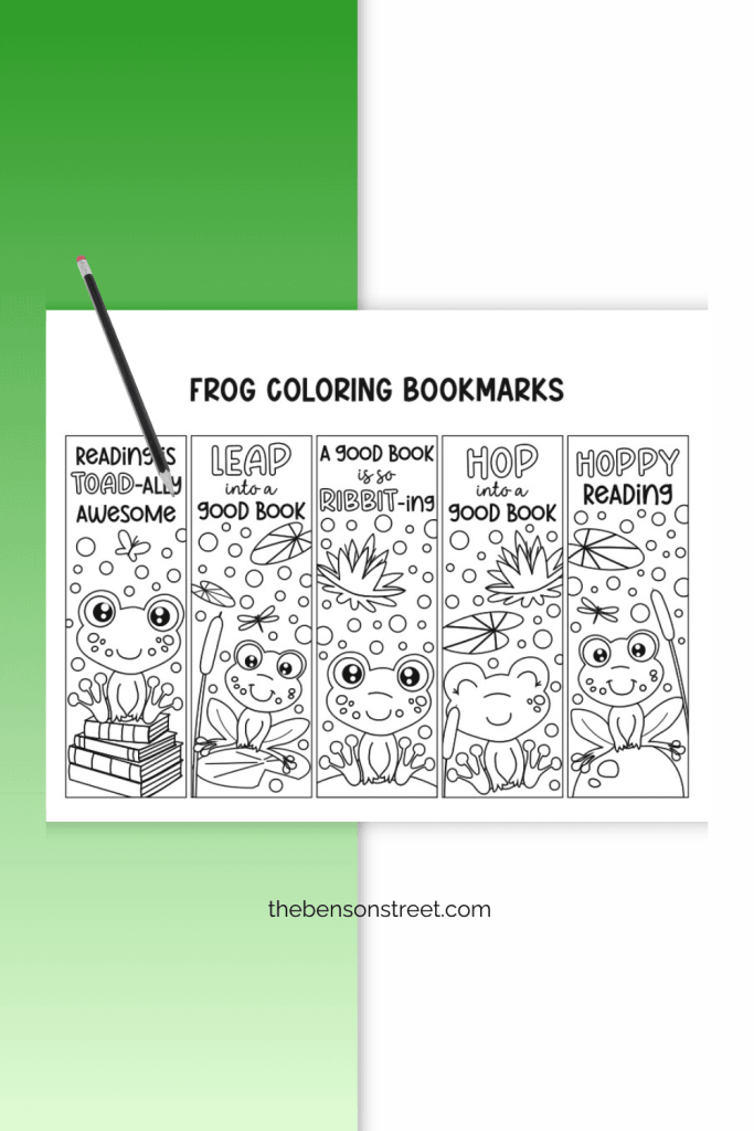 Free Printable Frog Coloring Bookmarks: 5 Designs
