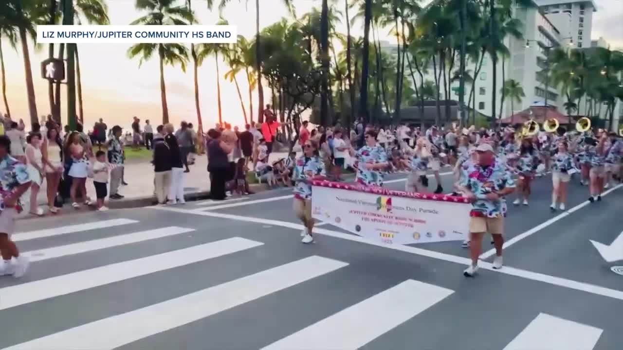 Jupiter Community High School marching band marched at Pearl Harbor ...