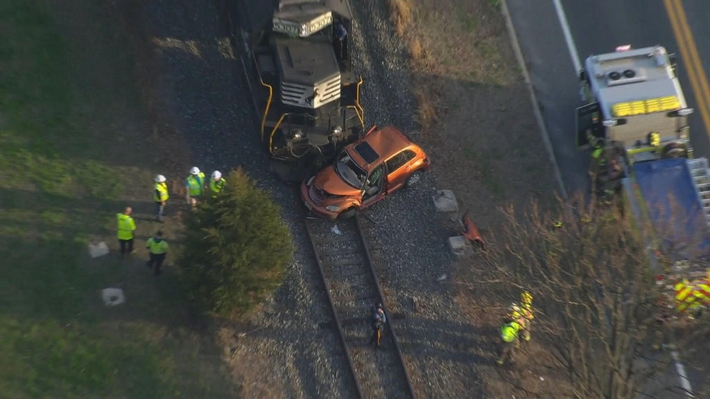 1 person severely injured after car hit by train in Newfield Borough ...