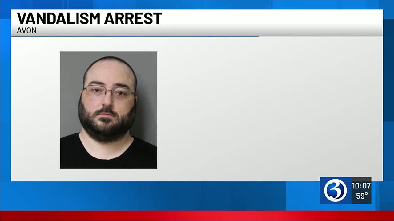 Avon man arrested for allegedly drawing swastika on Tesla car