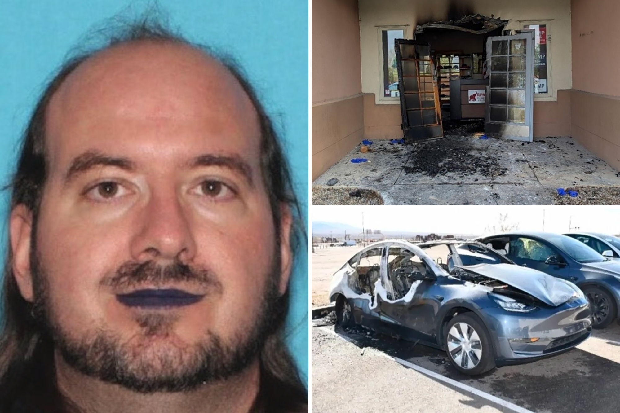 Lipstick-wearing suspect charged in Tesla, GOP office arson attacks in ...