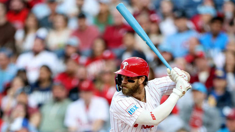 Bryce Harper has gender of fourth child revealed with blue baseball bat