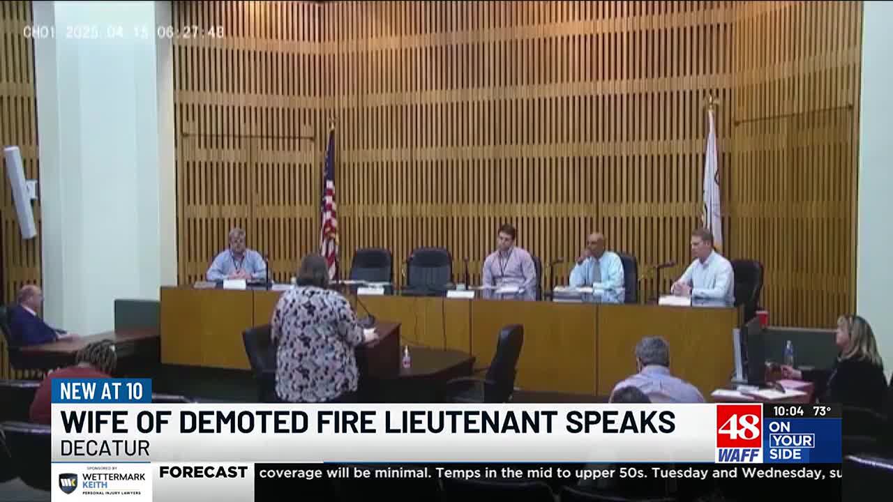 Wife of demoted Decatur fire lieutenant speaks out at city council meeting