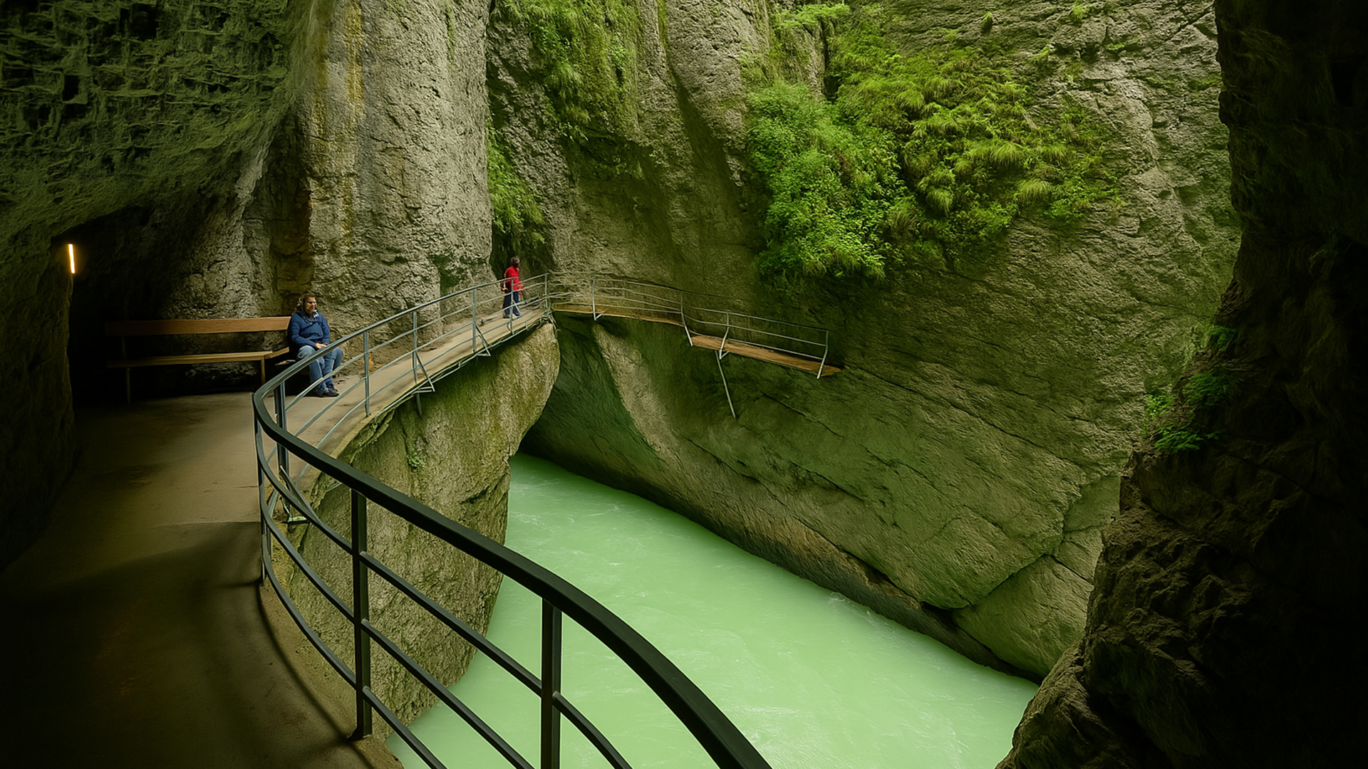 De magie van de Aareschlucht: smalle doorgang, diep ravijn en ...