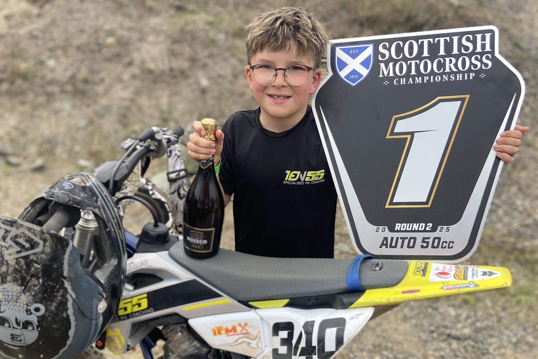 Nine-year-old Marc Bergin bags Scotland motocross success