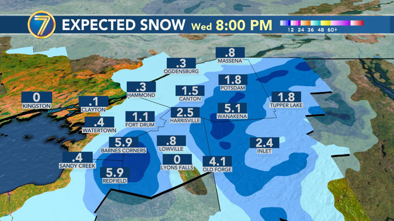 Several inches of snow for some