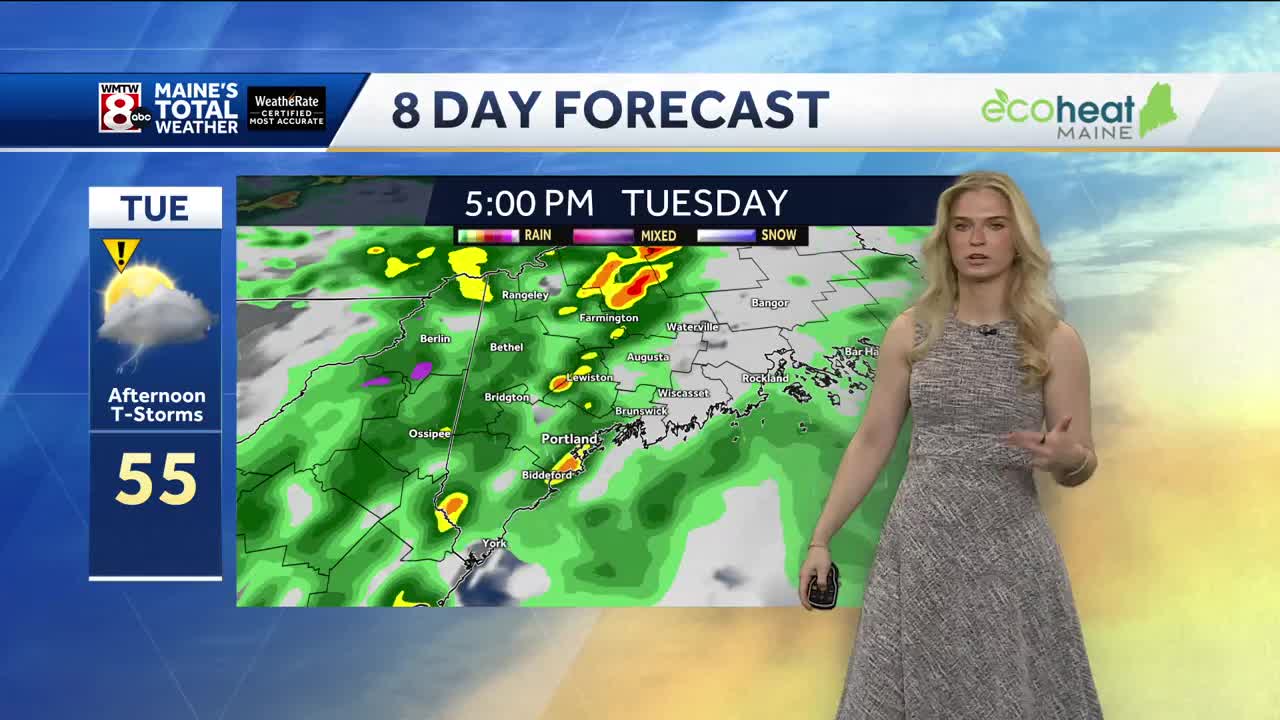 Chance for thunderstorms in Maine as cold front sweeps through Tuesday evening