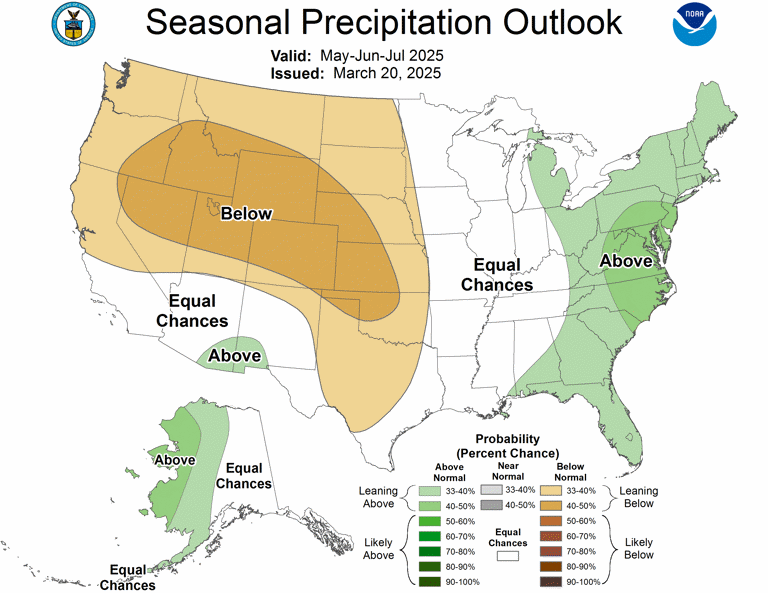 NOAA maps show outlook for Ohio summer temperature, precipitation forecast
