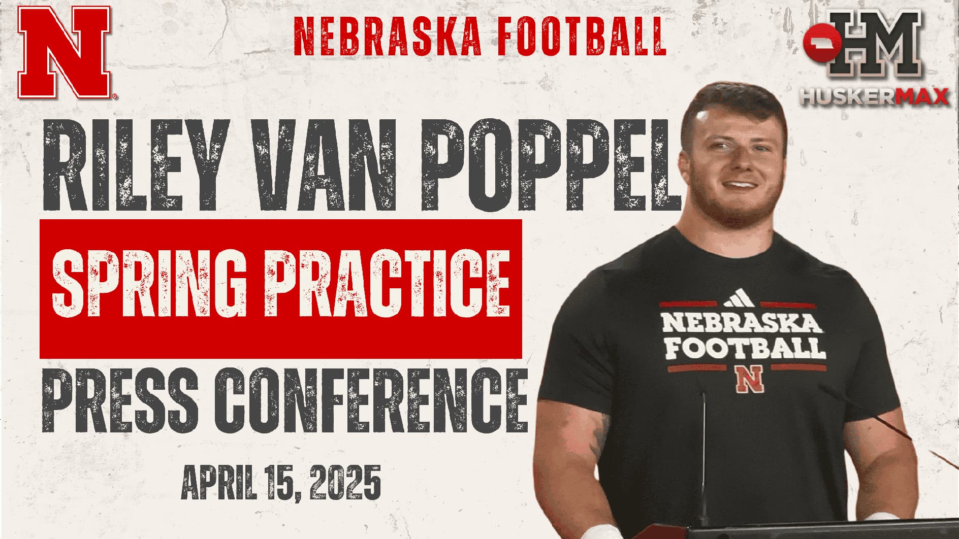Nebraska Football Defensive Lineman Riley Van Poppel - Spring Practices ...