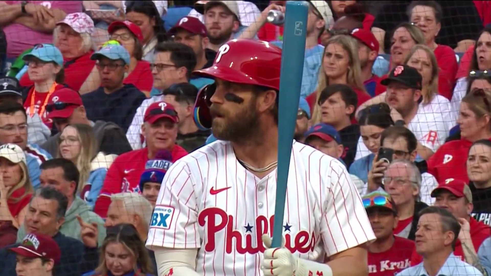 Phillies slugger Bryce Harper swings blue bat in gender reveal for new baby