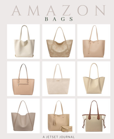 Get new neutral faux leather totes on Amazon