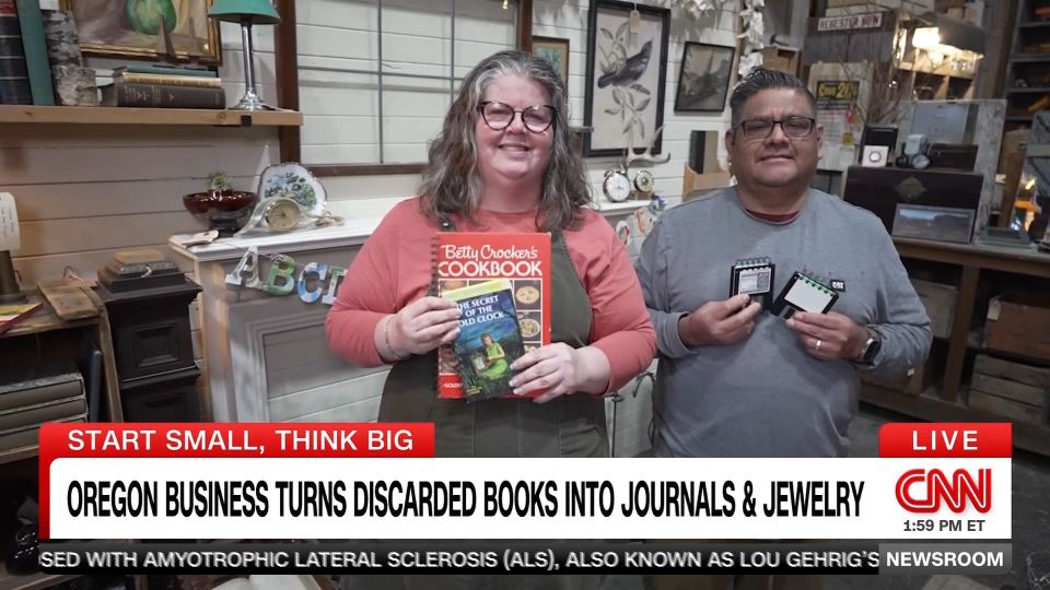Oregon business turns discarded books into journals & jewelry