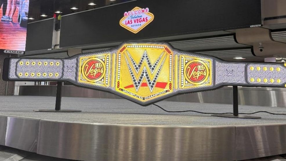 Championship belts cover Las Vegas Strip ahead of WrestleMania 41