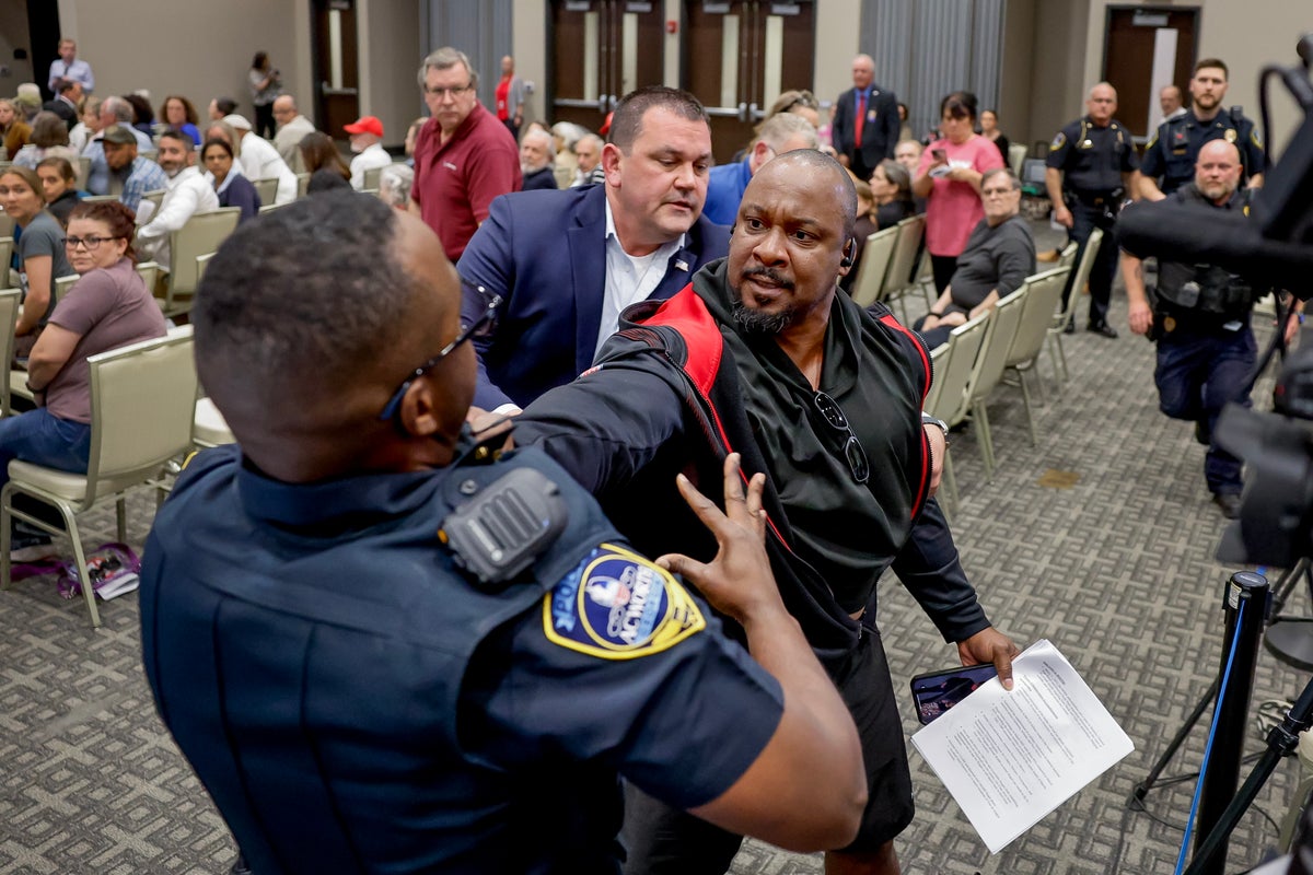 Protesters tased as Marjorie Taylor Greene’s town hall repeatedly disrupted