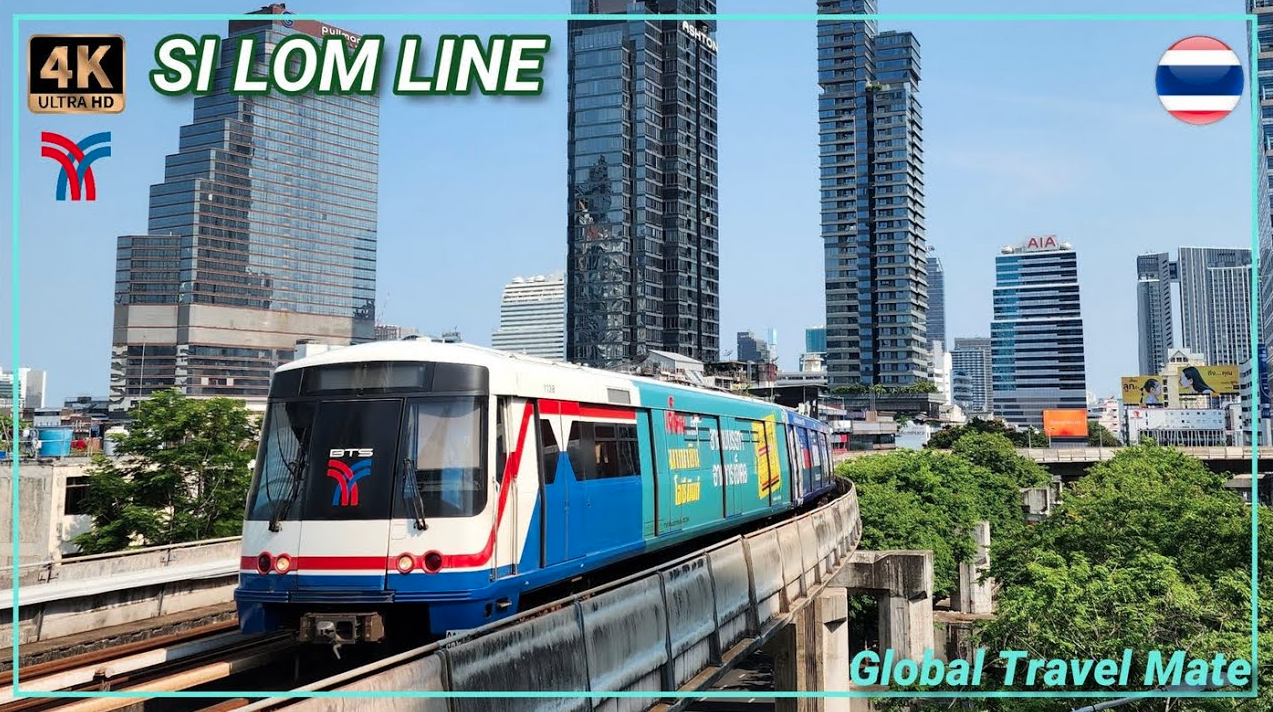 Bangkok - BTS Skytrain Si Lom Dark Green Line 🇹🇭 Thailand