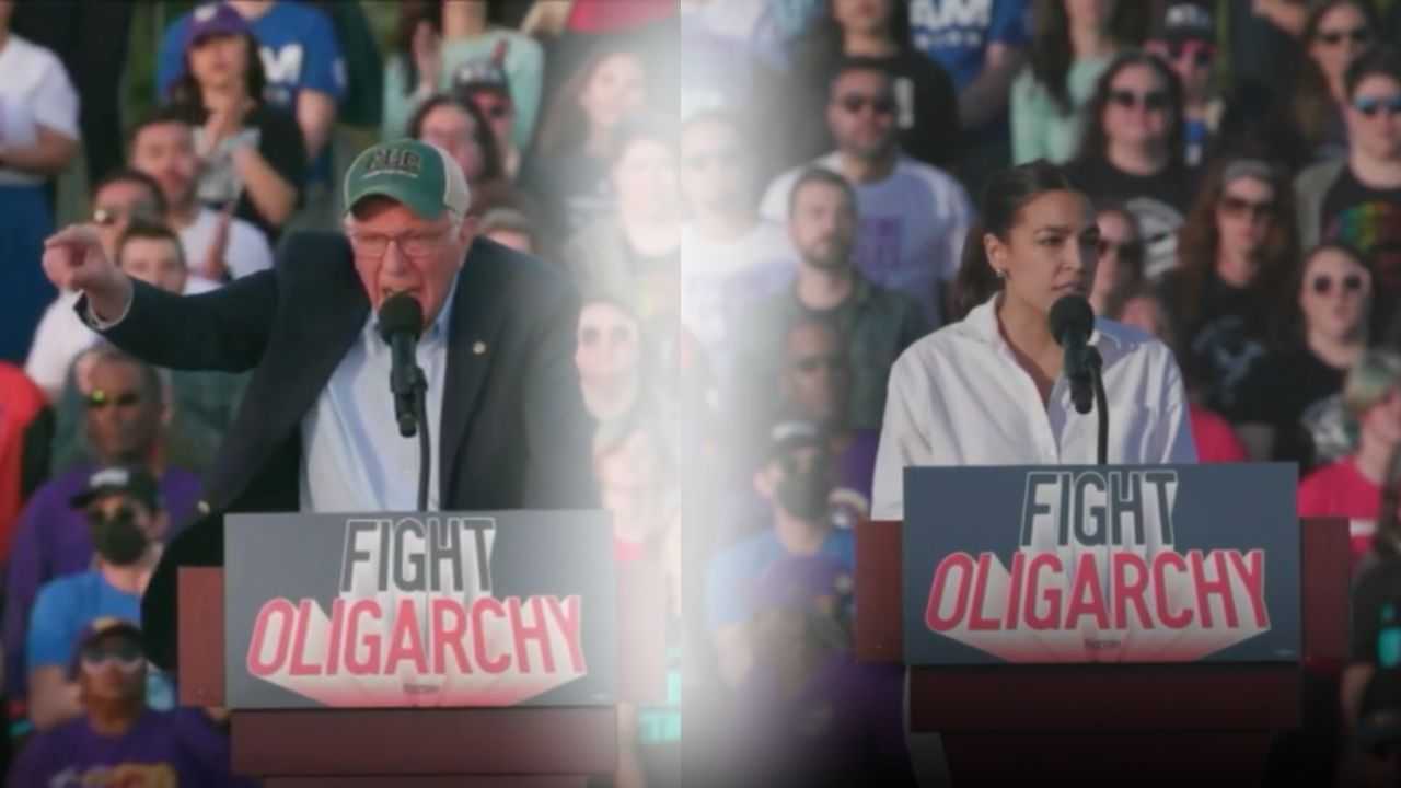 Thousands gather for 'Fighting Oligarchy' tour led by Sanders, AOC in ...