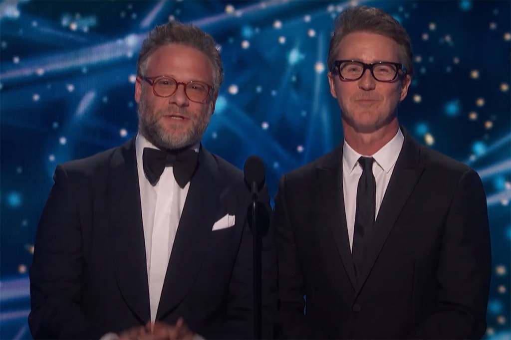 Seth Rogen's Onstage Roast of Trump Edited Out of Awards Show After ...