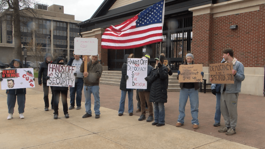 Protestors take to Perry Square over Trump tax policies