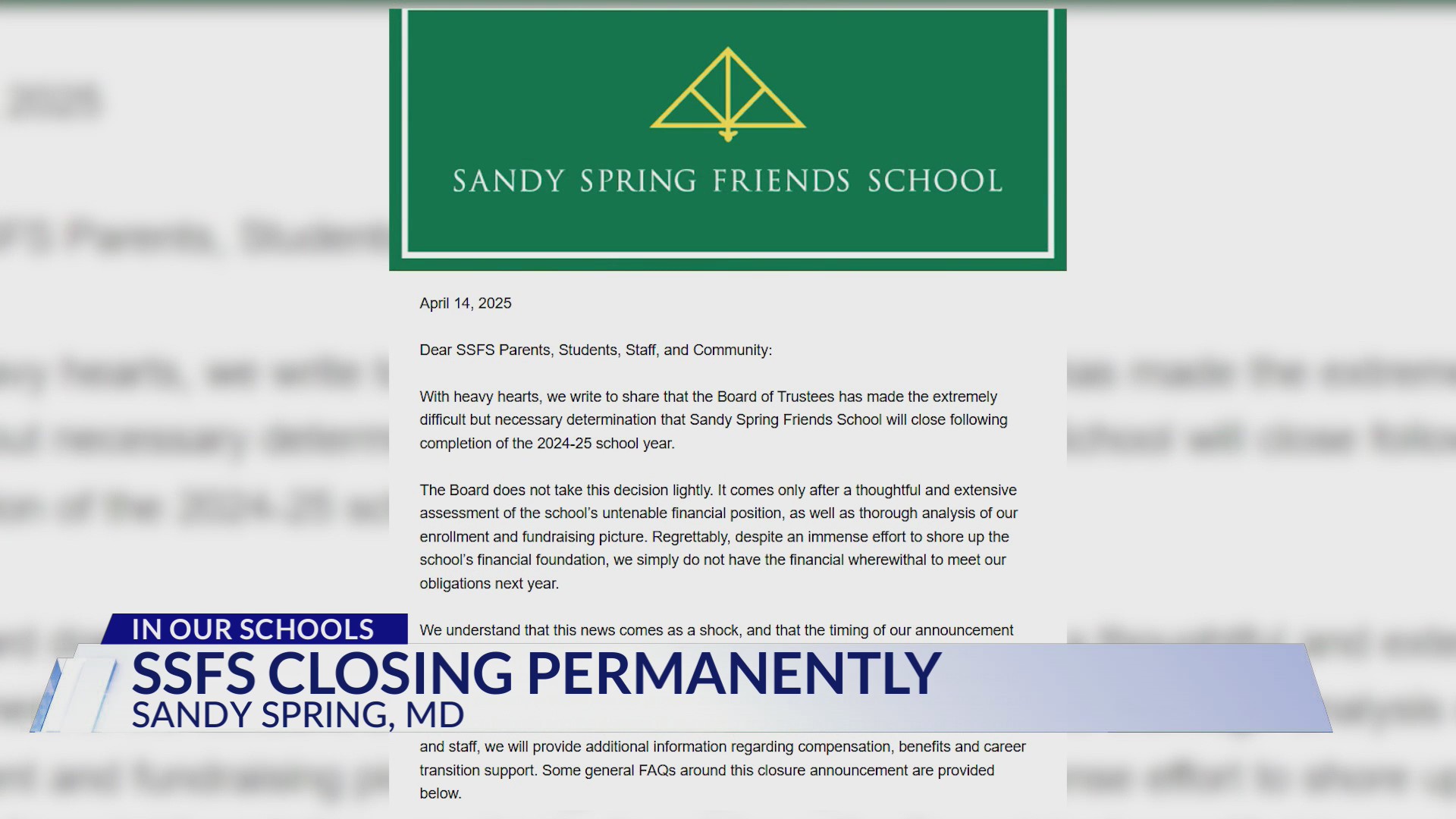 Sandy Spring Friends School alumni react to school closing permanently ...