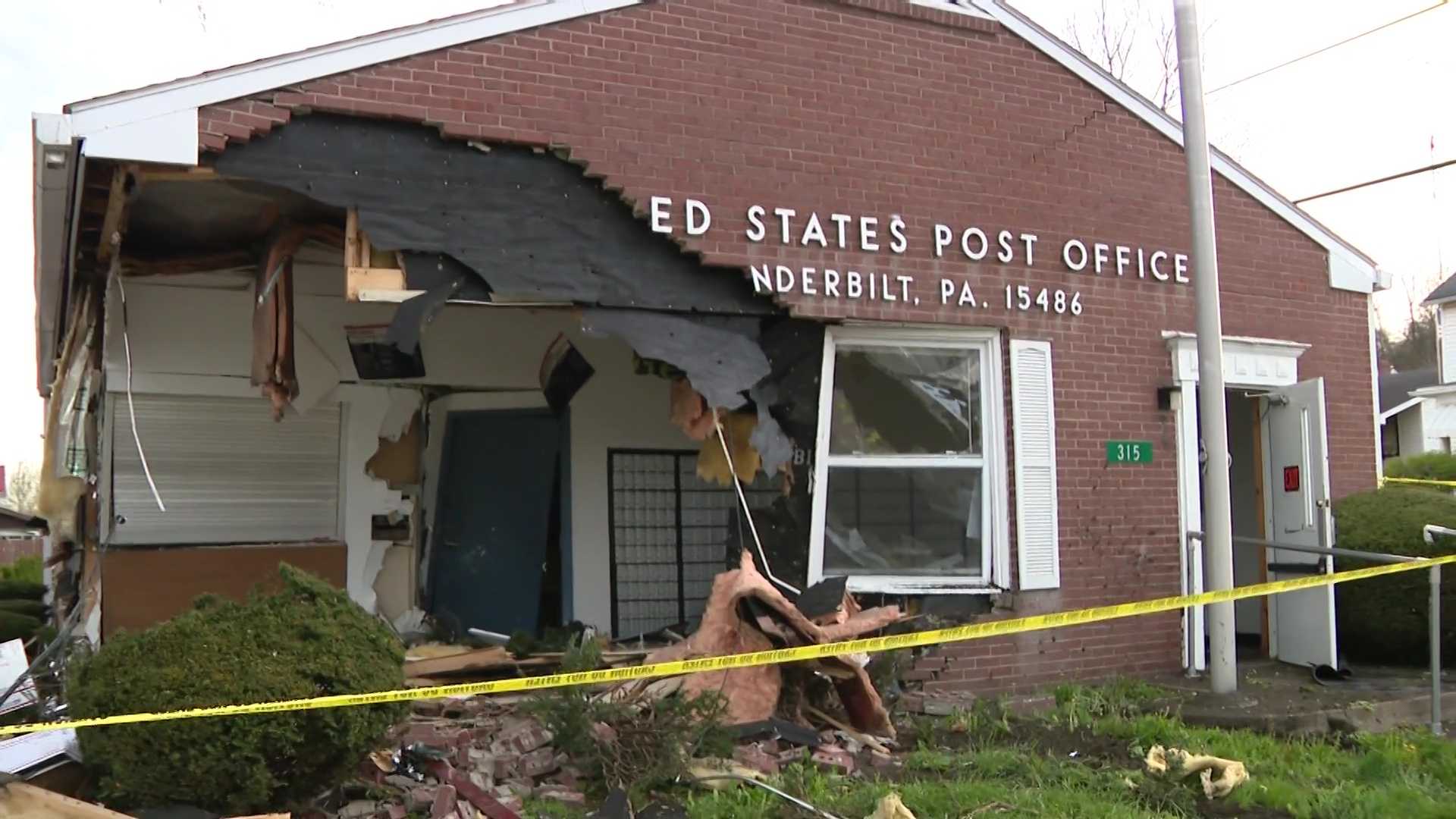 Truck crashes into post office in Vanderbilt, Fayette County, following ...