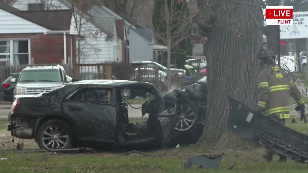 Crash on Pierson Road leaves car on fire