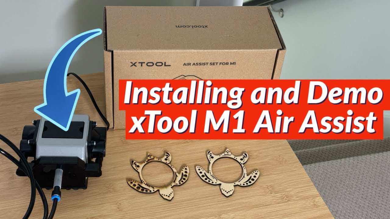 xTool M1 Air Assist Install and Demo.