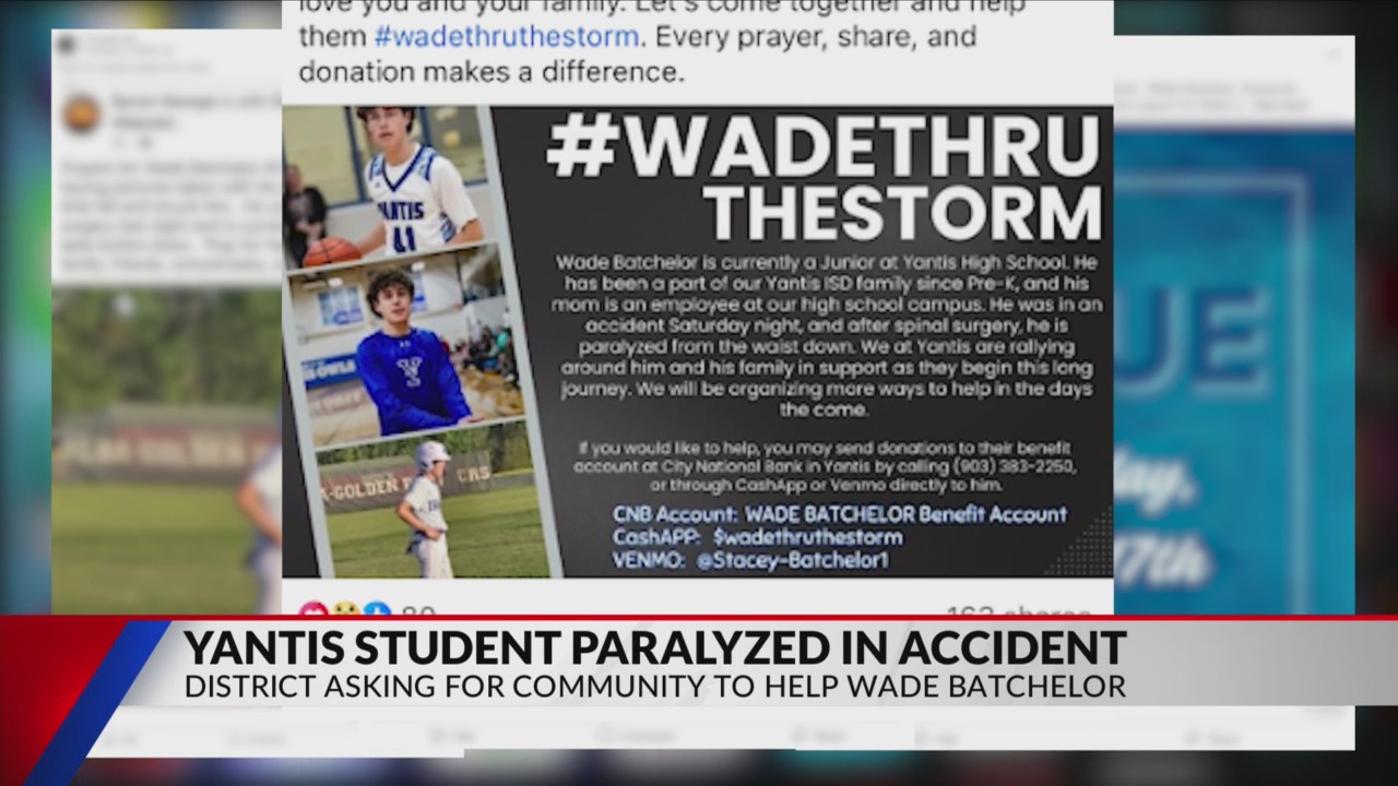 Yantis ISD raising money for student paralyzed after accident