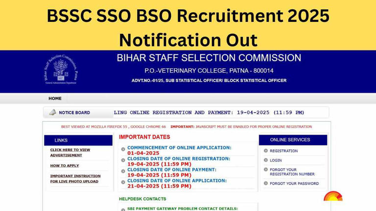BSSC SSO BSO Vacancy 2025 Notification Out: Apply Online for 682 Posts ...