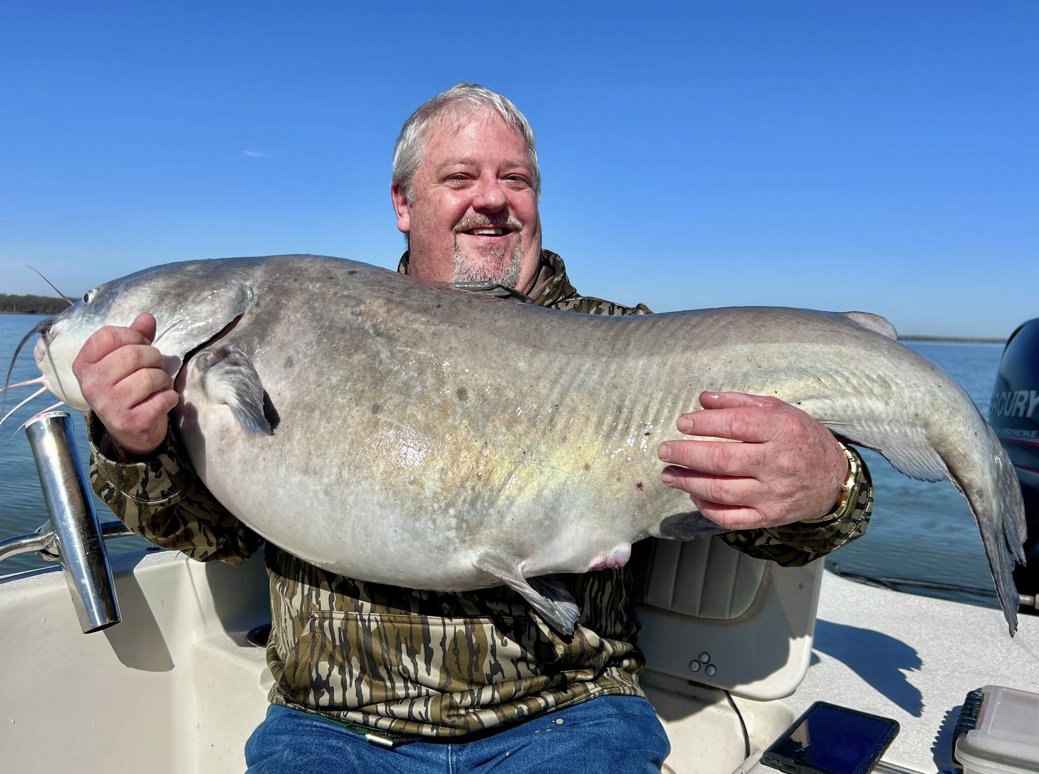 Woodville angler had a big battle with this 74-pound catfish