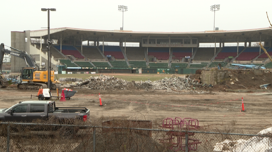 McCoy Stadium demolition continues as city prepares to break ground for ...
