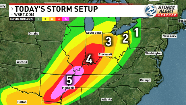 Severe storms threaten northern Indiana