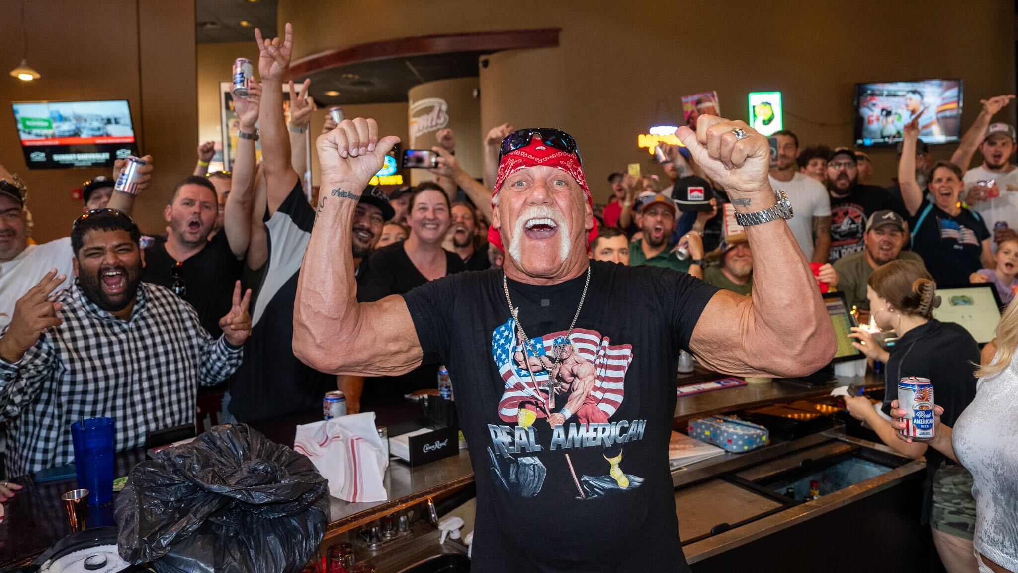 Hulk Hogan visits Austin, Kyle as WWE legend promotes new beer brand