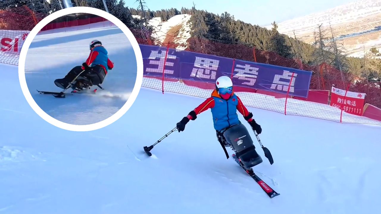 Disabled skier defies the odds on one of China's steepest slopes