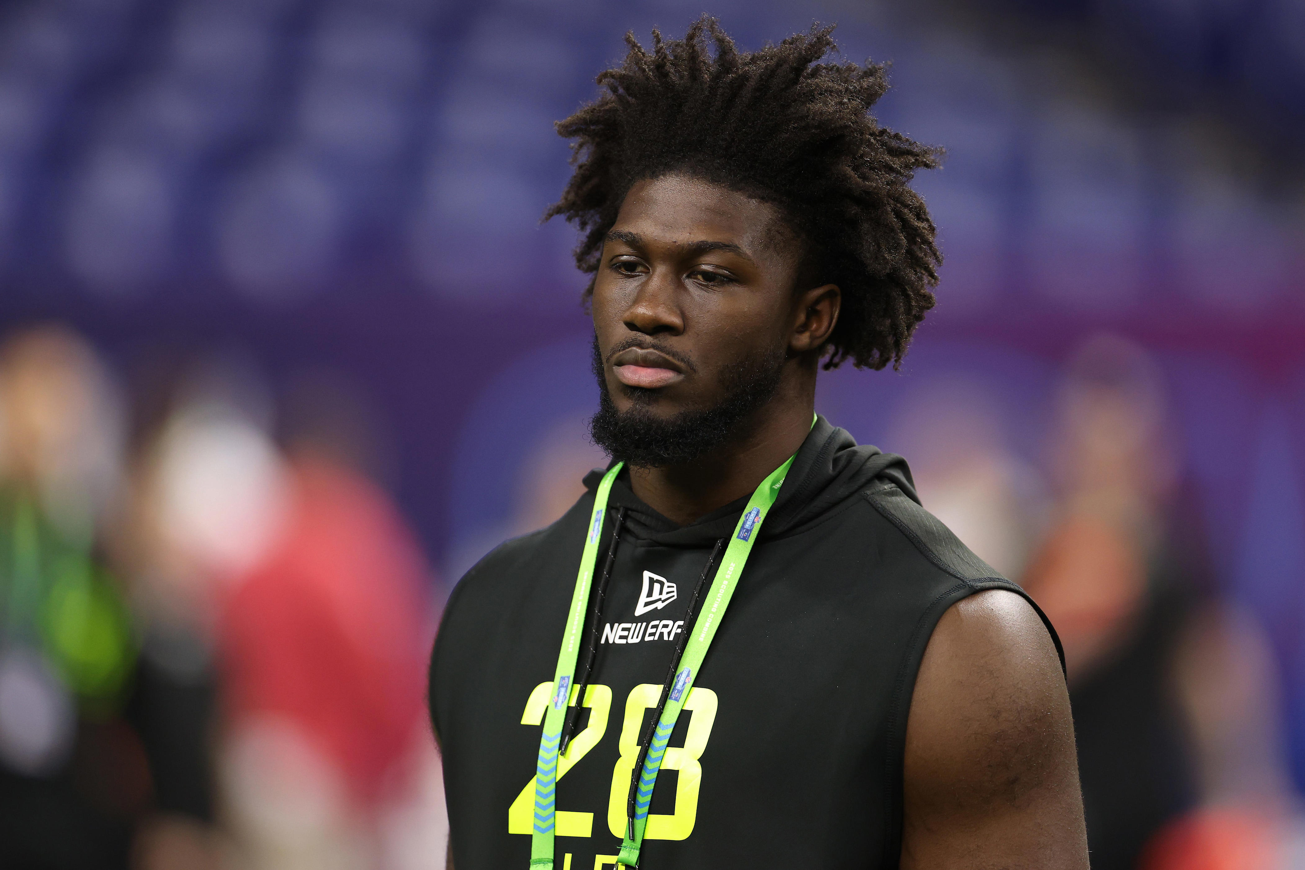 NFL draft prospect Jalon Walker is asked about his meeting with the ...