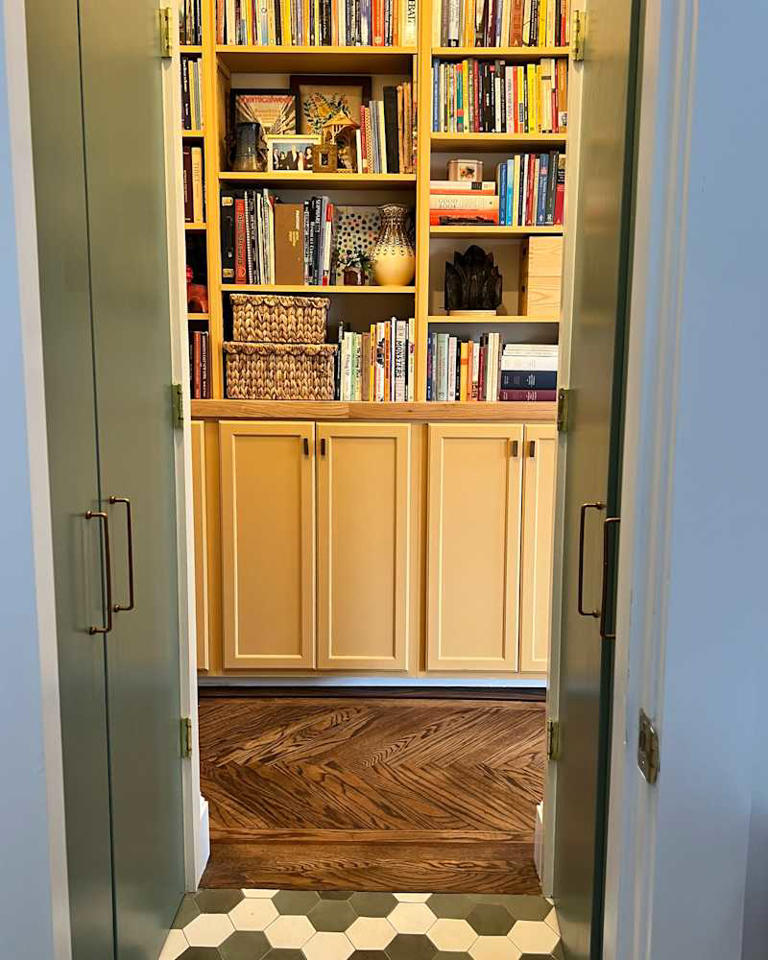 A "Teeny Tiny Hallway" Becomes a Colorful, Storage-Packed Feature