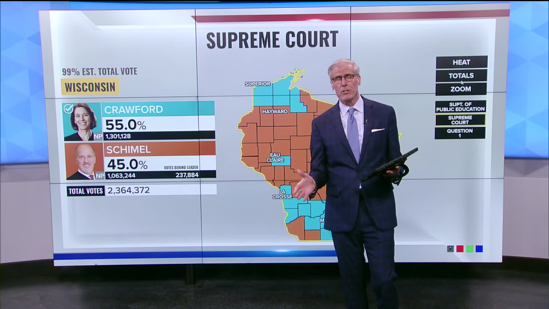Wisconsin spring election results map