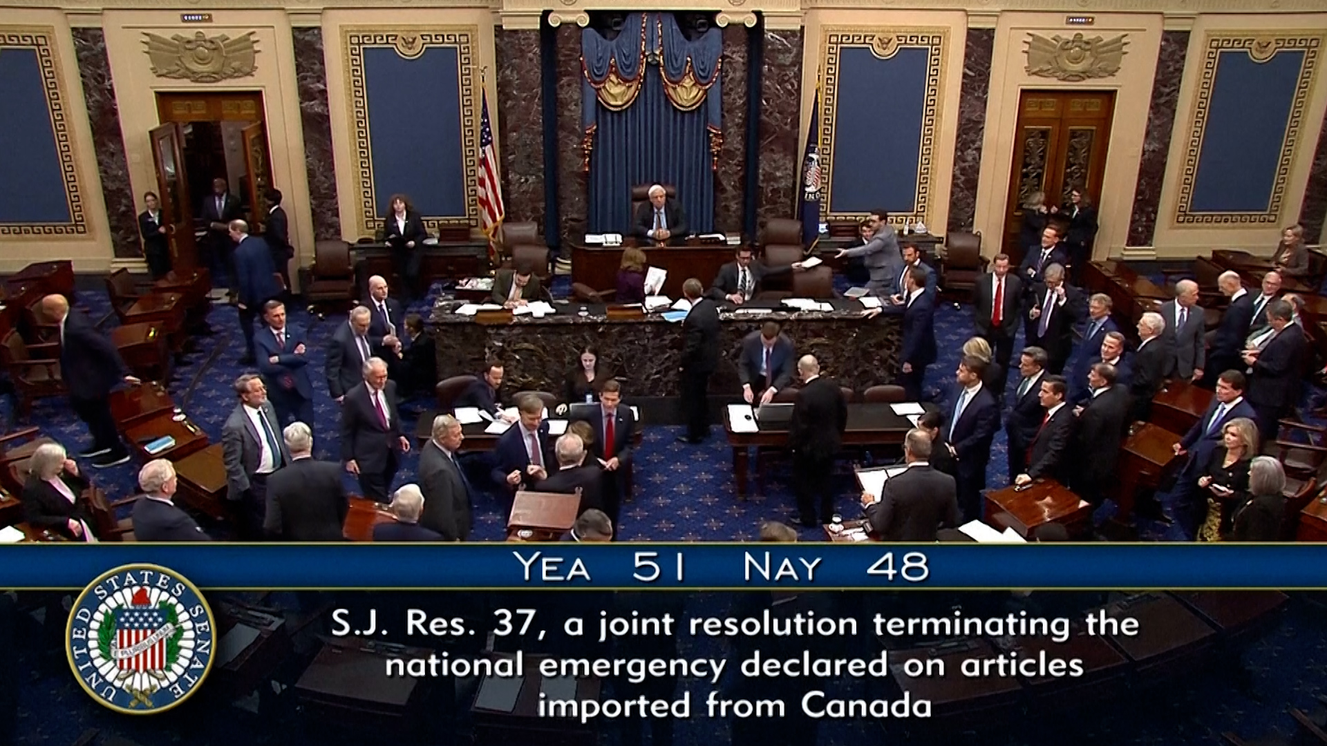 Senate Votes To Block Trump's Tariffs On Canada