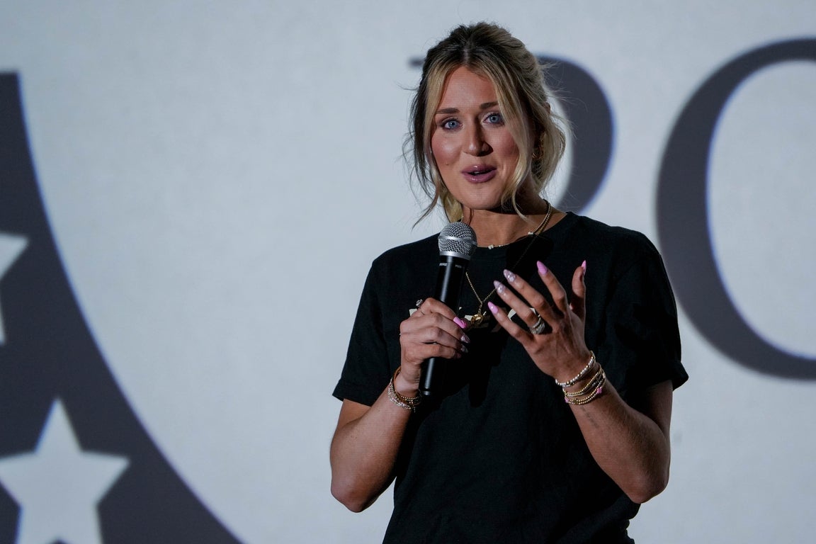 Former NCAA swimmer Riley Gaines speaks at Oklahoma Turning Point USA event