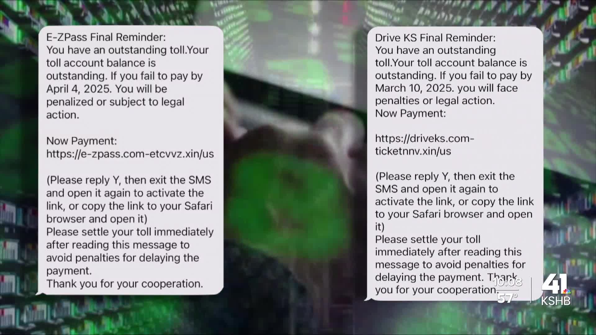 Kansas cyber experts warn against toll pass smishing scam
