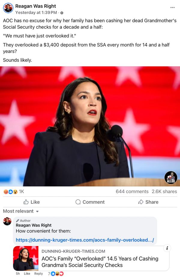 AOC's family didn't collect dead grandmother's Social Security checks