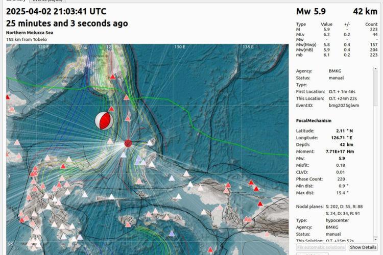 Gempa Bumi Dangkal Magnitudo 6 Guncang Ternate, Tidak Berpotensi Tsunami