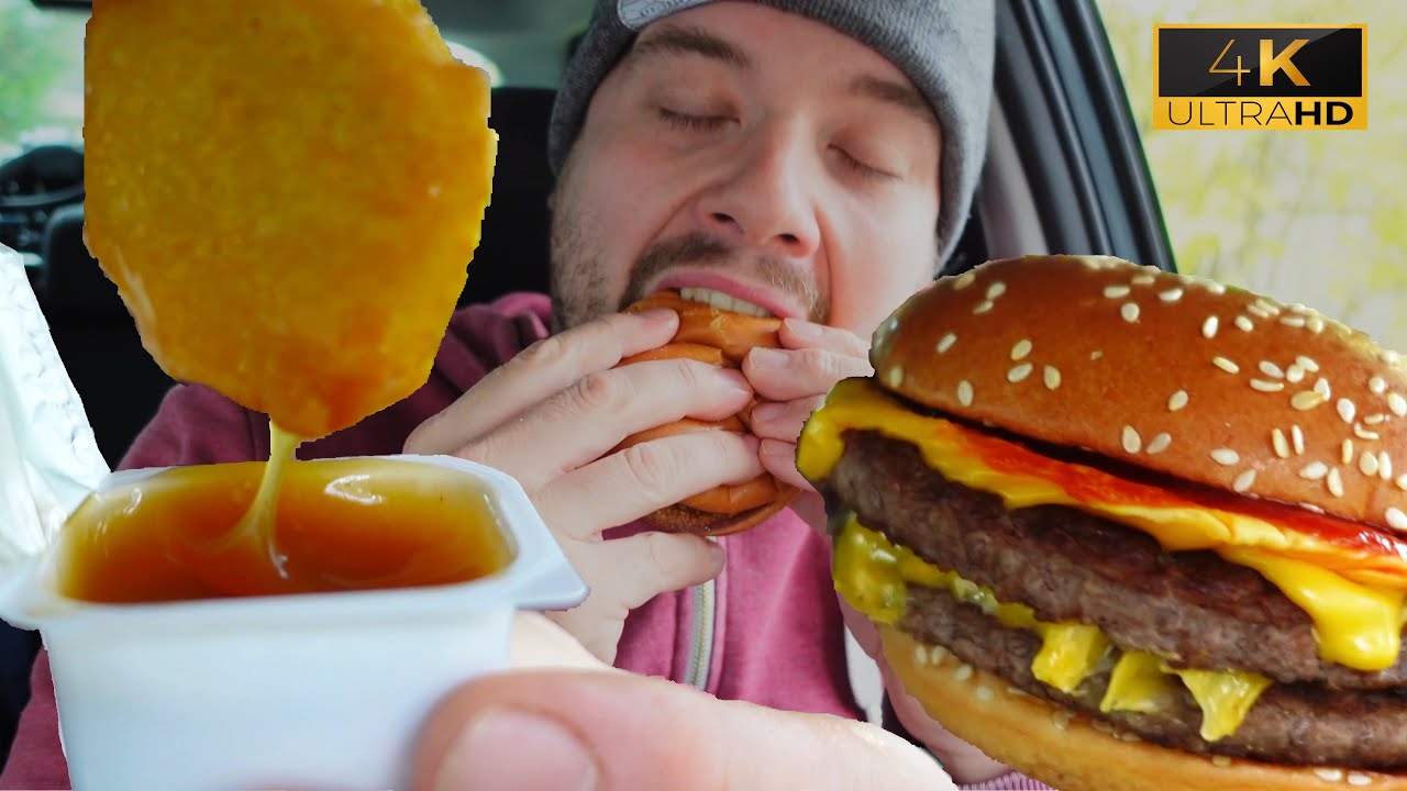 ASMR Eating McDonalds Burgers in MY CAR MUKBANG ¦ DAVE KAY ASMR