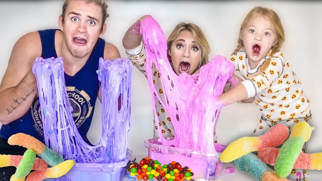 Making giant candy slime leads to a huge mess