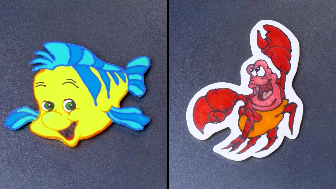 🥞 Making Flounder from The Little Mermaid – Pancake Art