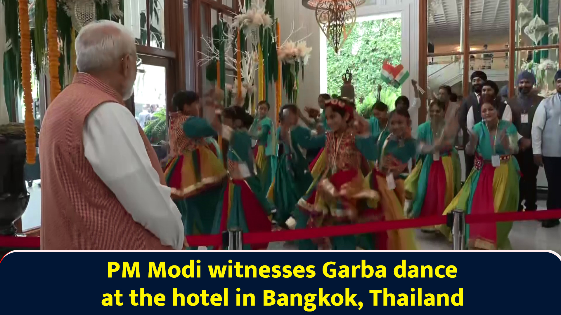 PM Modi witnesses Garba dance at the hotel in Bangkok, Thailand