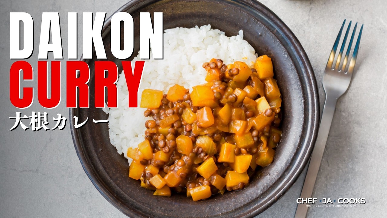Easy & Delicious Japanese Daikon & Lentil Vegan Curry