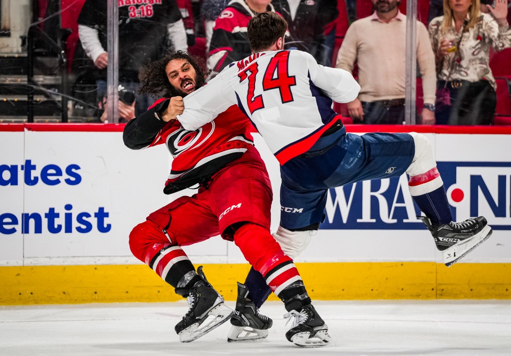 Capitals-Hurricanes game turns into fight night — including one ...